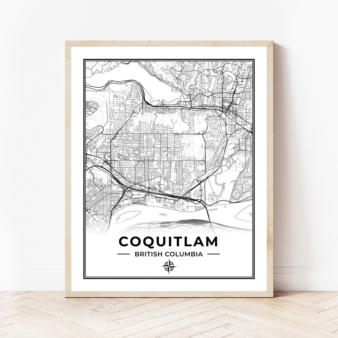Coquitlam Map Print Map of Coquitlam British Columbia - Etsy