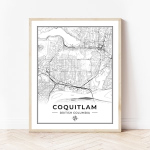 Coquitlam Map Print Map of Coquitlam British Columbia - Etsy