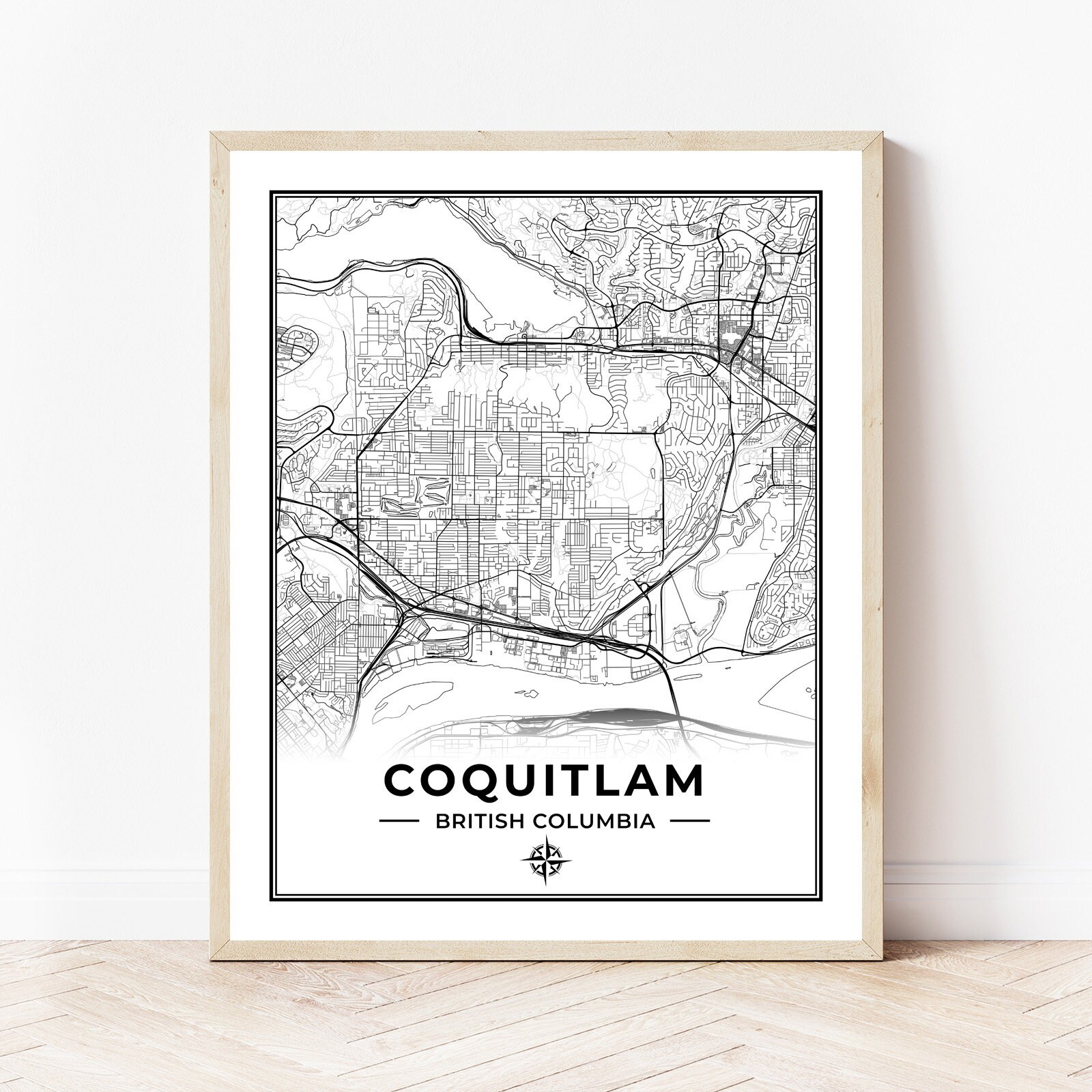 Coquitlam Map Print Map of Coquitlam British Columbia | Etsy