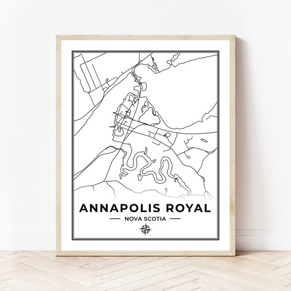 Annapolis Royal Map Print Map of Annapolis Royal Nova Scotia | Etsy