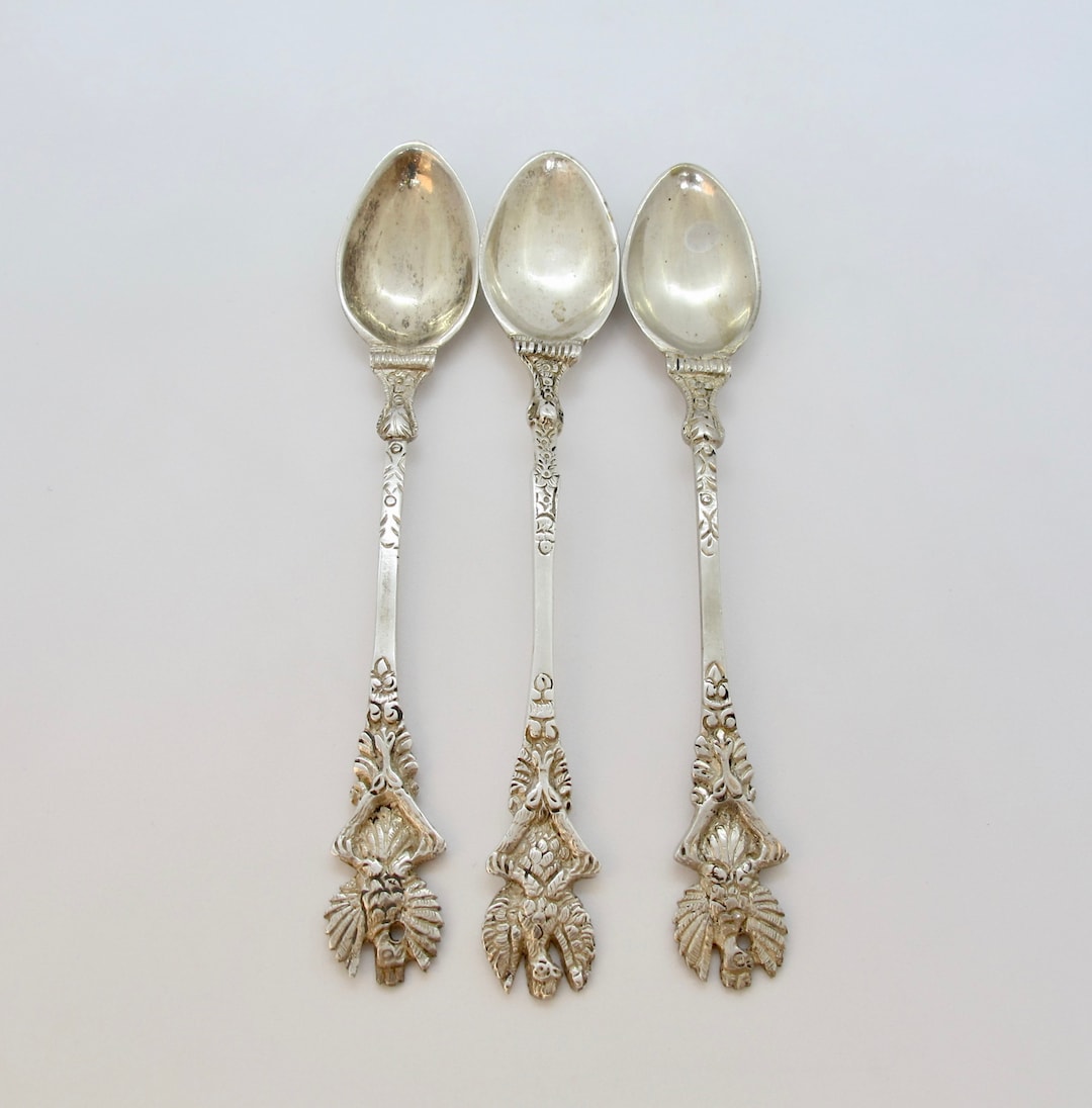 Set of 3 Spoons Eagle on Handle Collectible 800 Silver (#1316) - Etsy