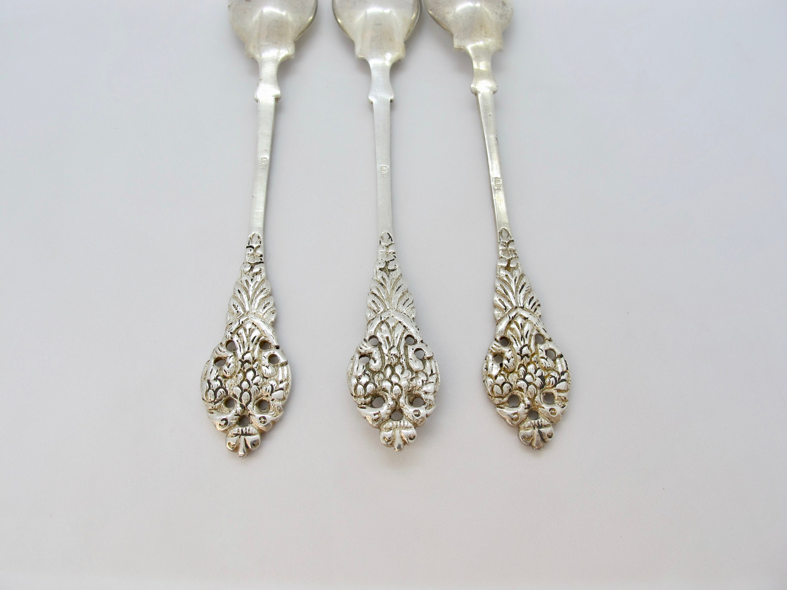 800 Silver Set of 3 Spoons Double Head Eagle on Handle - Etsy