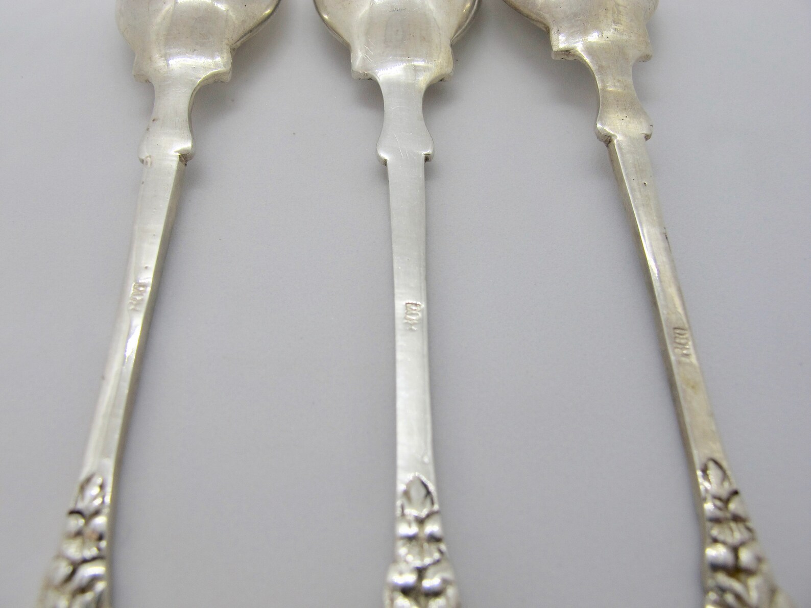 800 Silver Set of 3 Spoons Double Head Eagle on Handle Collectible ...