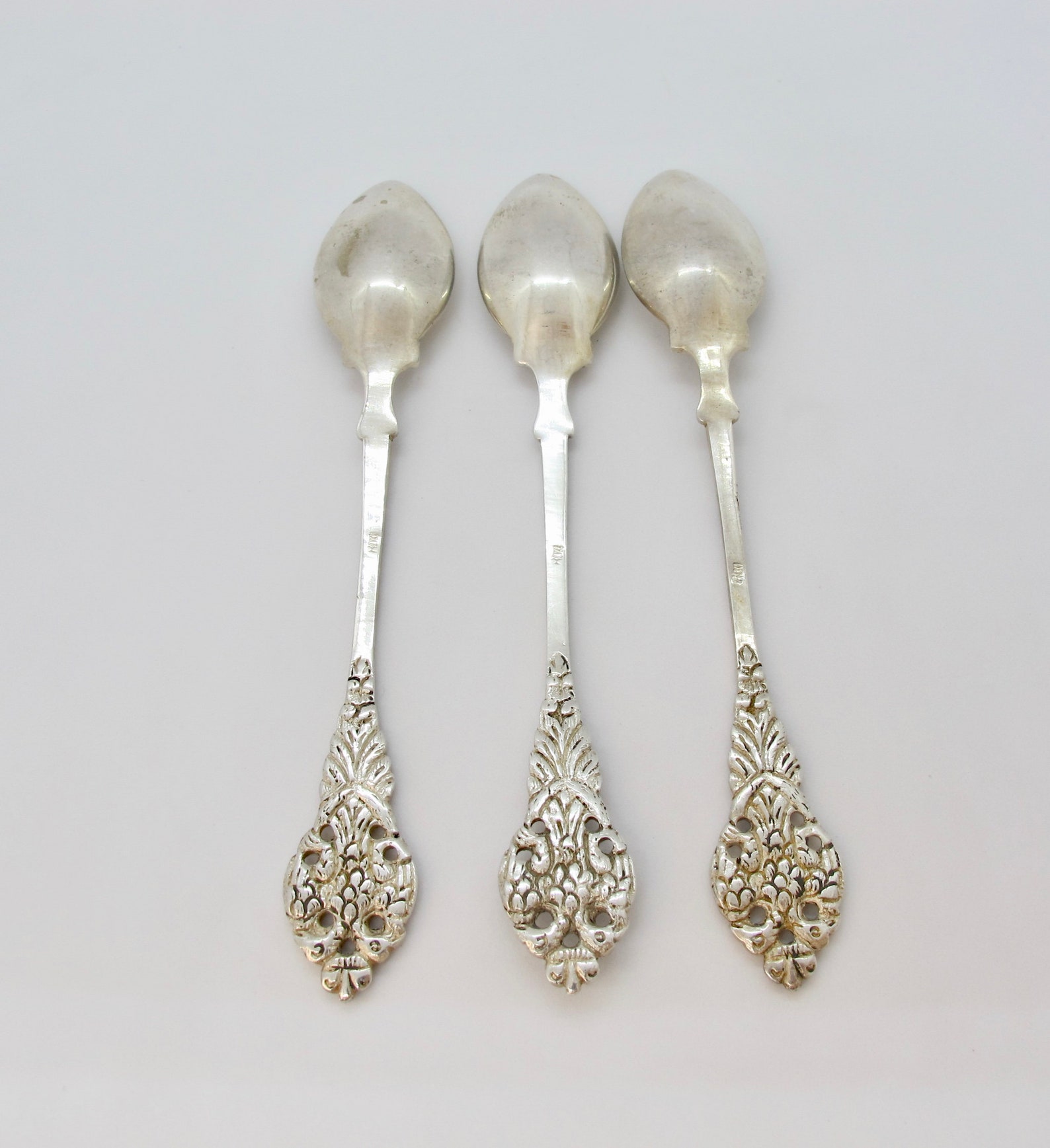 800 Silver Set of 3 Spoons Double Head Eagle on Handle - Etsy