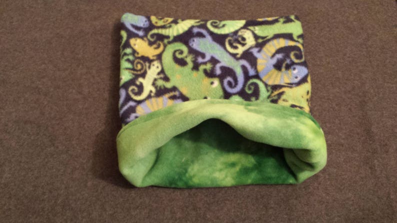 Lizard Snuggle Bag, Soft, Reversible Fleece Sleep Bag,ferret,rat,guinea ...