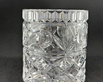 Clear Cut Crystal Candy Dish, Vintage Glass Bowl With Handles, Sawtooth ...