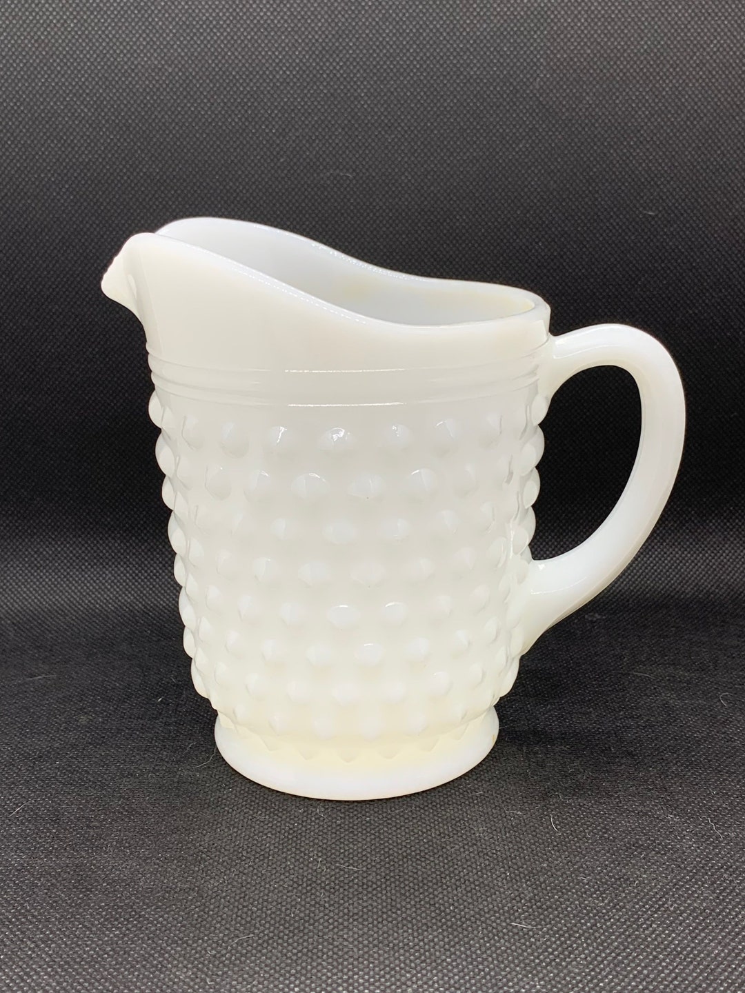 Vintage Hobnail Milk Glass Small Pitcher - - Etsy