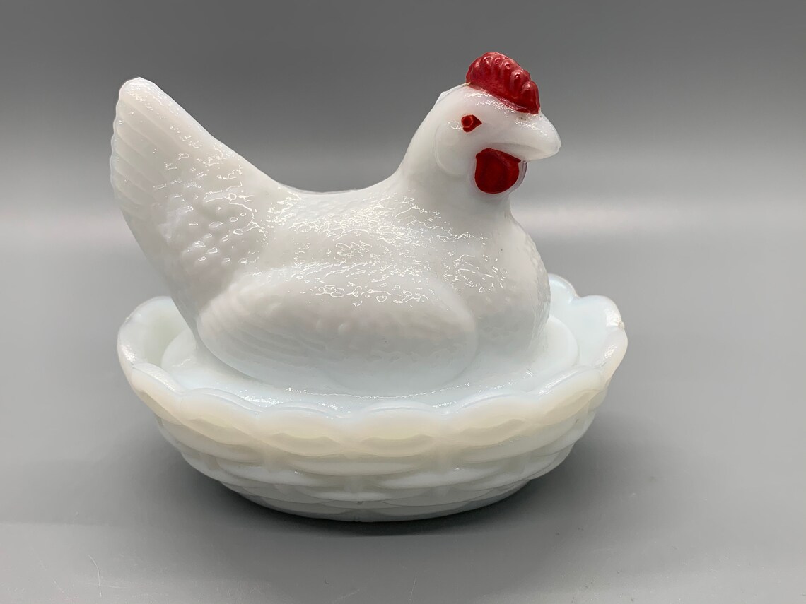 Vintage White Mini Hen on a Nest Westmoreland Milk Glass | Etsy