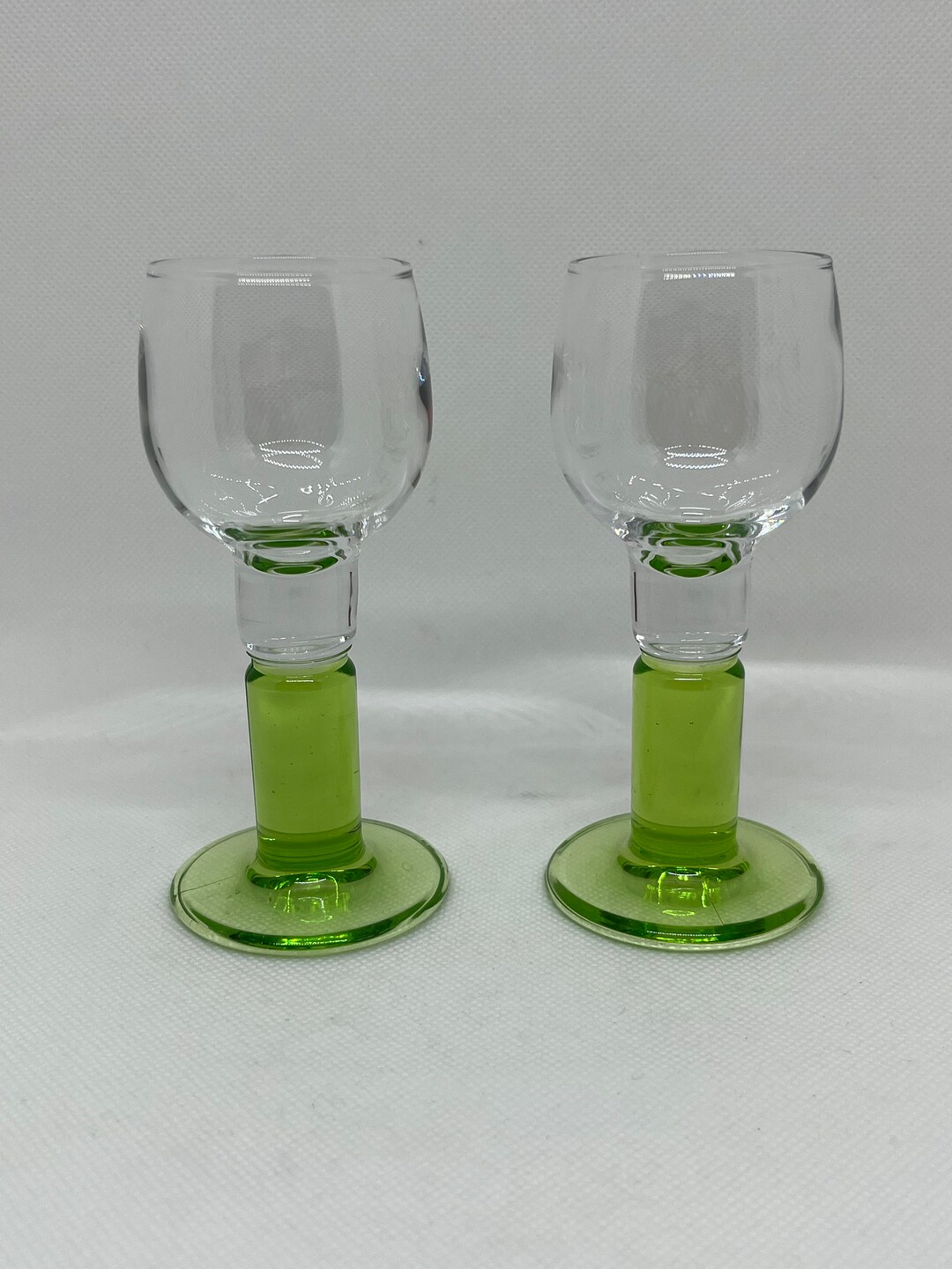 Vintage Bormioli Rocco Limoncino Green Footed Shot Glasses Set of 2 - Etsy