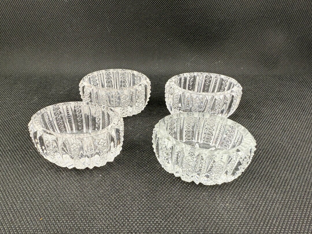 Vintage EAPG Glass Salt Cellars - Mardi Gras Pattern, Set of 4 - Etsy