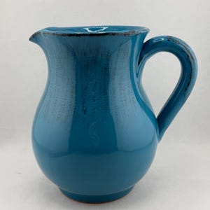 Turquoise Blue Art Pottery Water Pitcher Made in Italy - Etsy