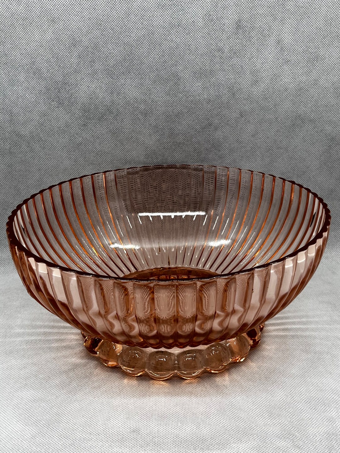 Anchor Hocking Pink Ribbed Depression Glass Bowl - Etsy