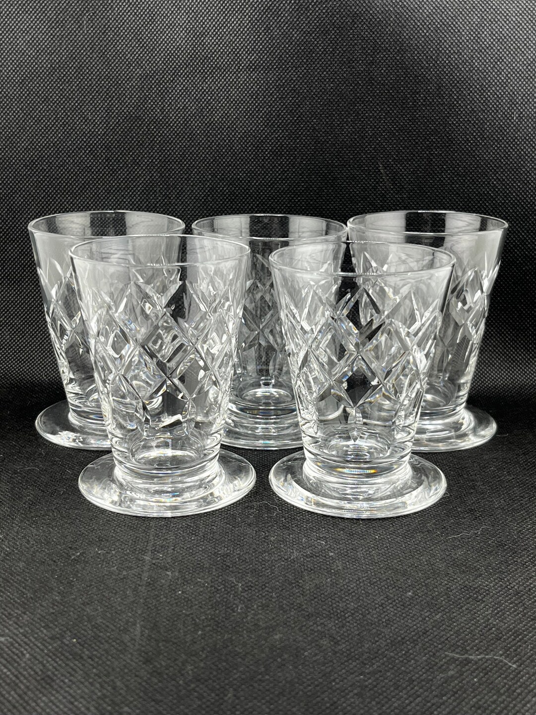 Vintage Edinburgh Crystal Glasses With Criss Cross EDI12 Pattern Set of ...