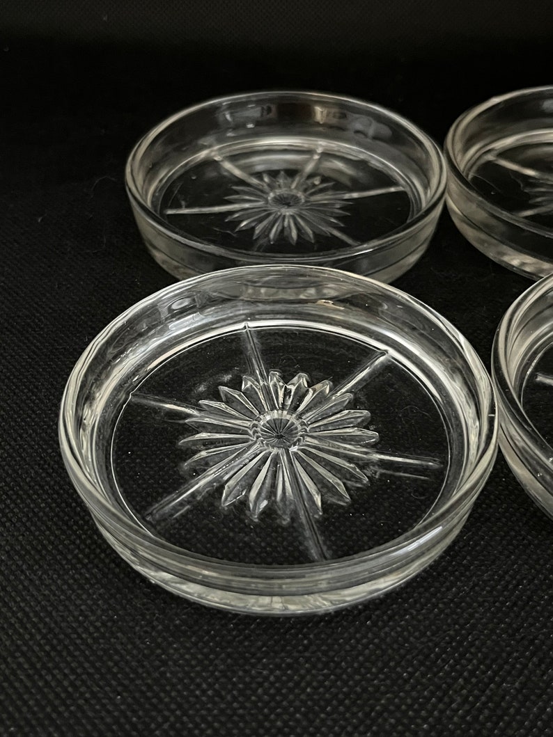 Vintage Glass Coasters, Starburst Design, Set of 4 - Etsy