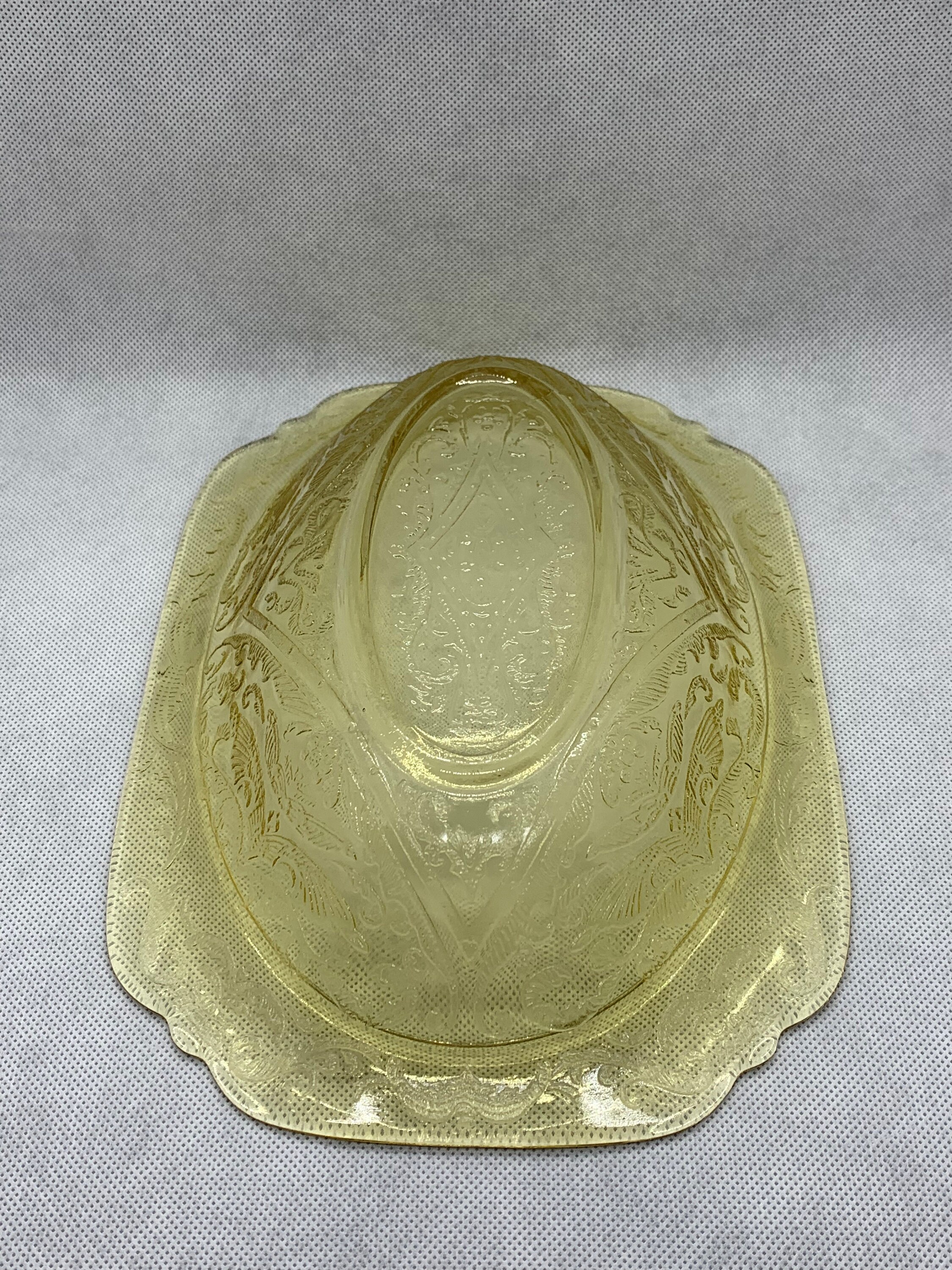 Madrid Pattern Depression Glass Amber Oval Bowls Square With - Etsy