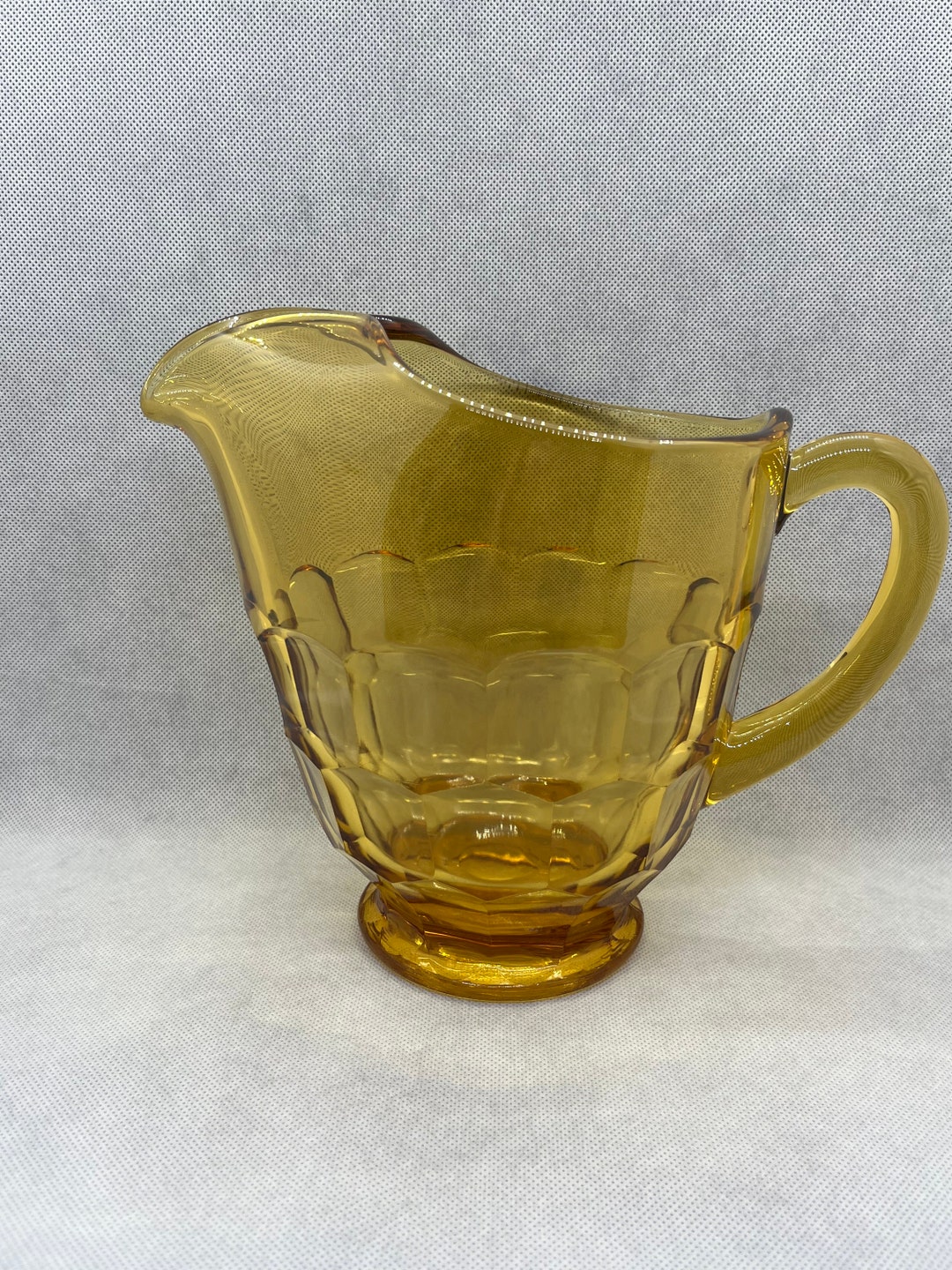 Vintage Amber Glass Pitcher Mid Size - Etsy
