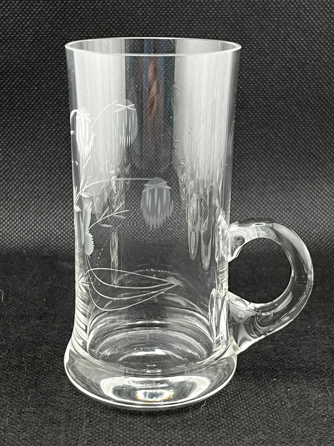 Pasabahce Etched Double Shot Glass With Handle, Vintage Made in Turkey ...