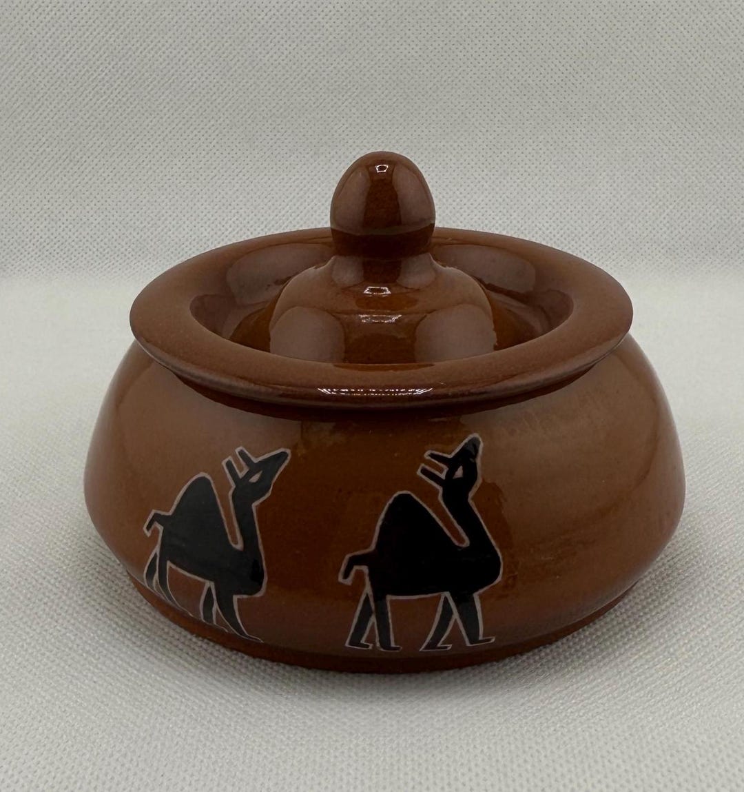 Vintage Red Clay Jar With Lid With Camels - Etsy