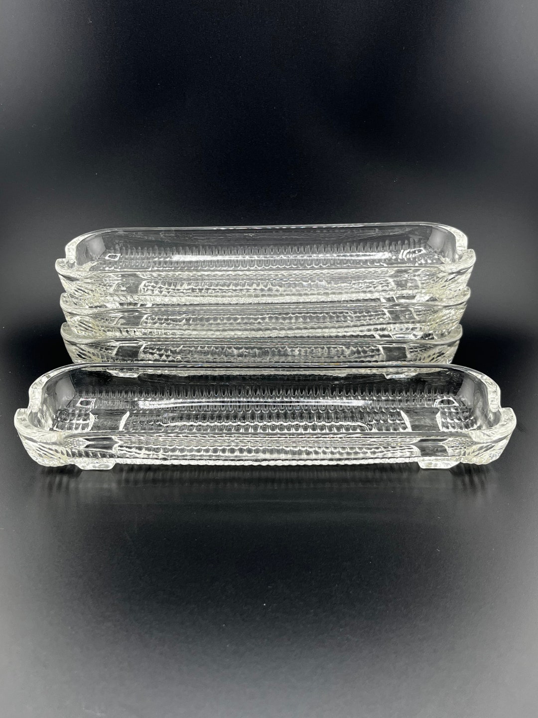 Vintage Glass Corn on the Cob Dishes Set of 4 - Etsy