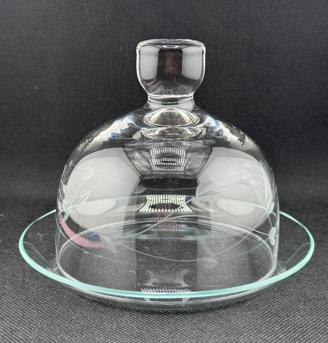 Vintage Princess House Glass Dome Lid With Plate - Small Cheese or ...