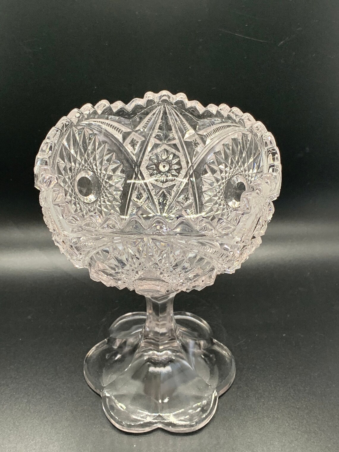 Vintage Glass Compote Pressed Glass Pedestal Fruit or Candy - Etsy