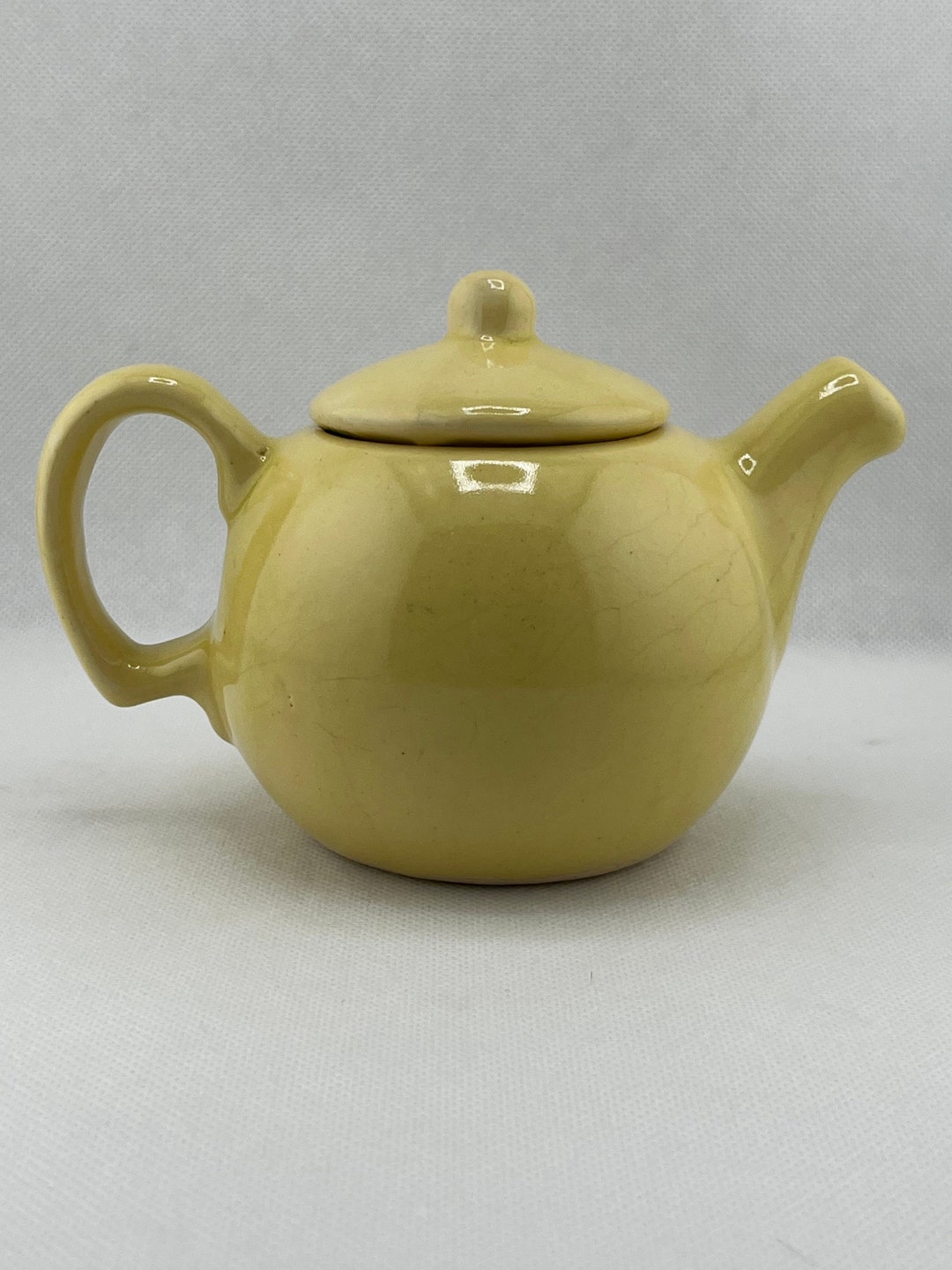 Vintage Small Yellow Teapot With Lid - Etsy
