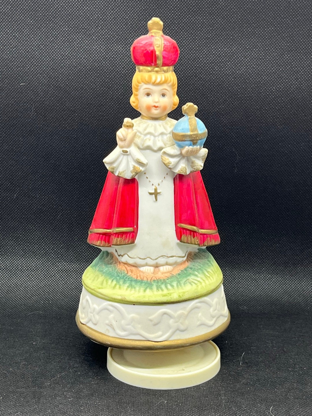 Vintage Child of Prague Music Box Ceramic Figurine Infant Jesus - Etsy