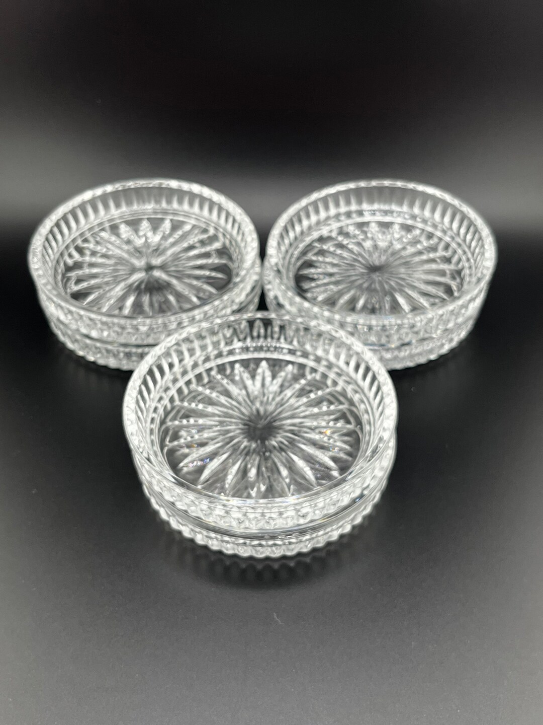 Glass Coaster Vintage Set of 6 Starburst Pattern - Etsy