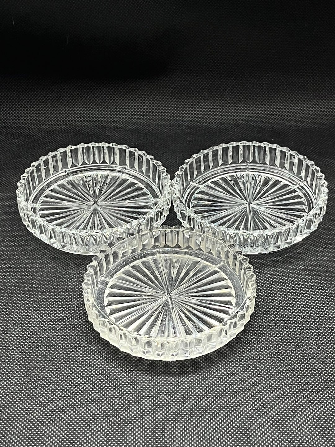 Heisey Ridgeleigh Clear Stackable Coasters Set of 3 - Etsy