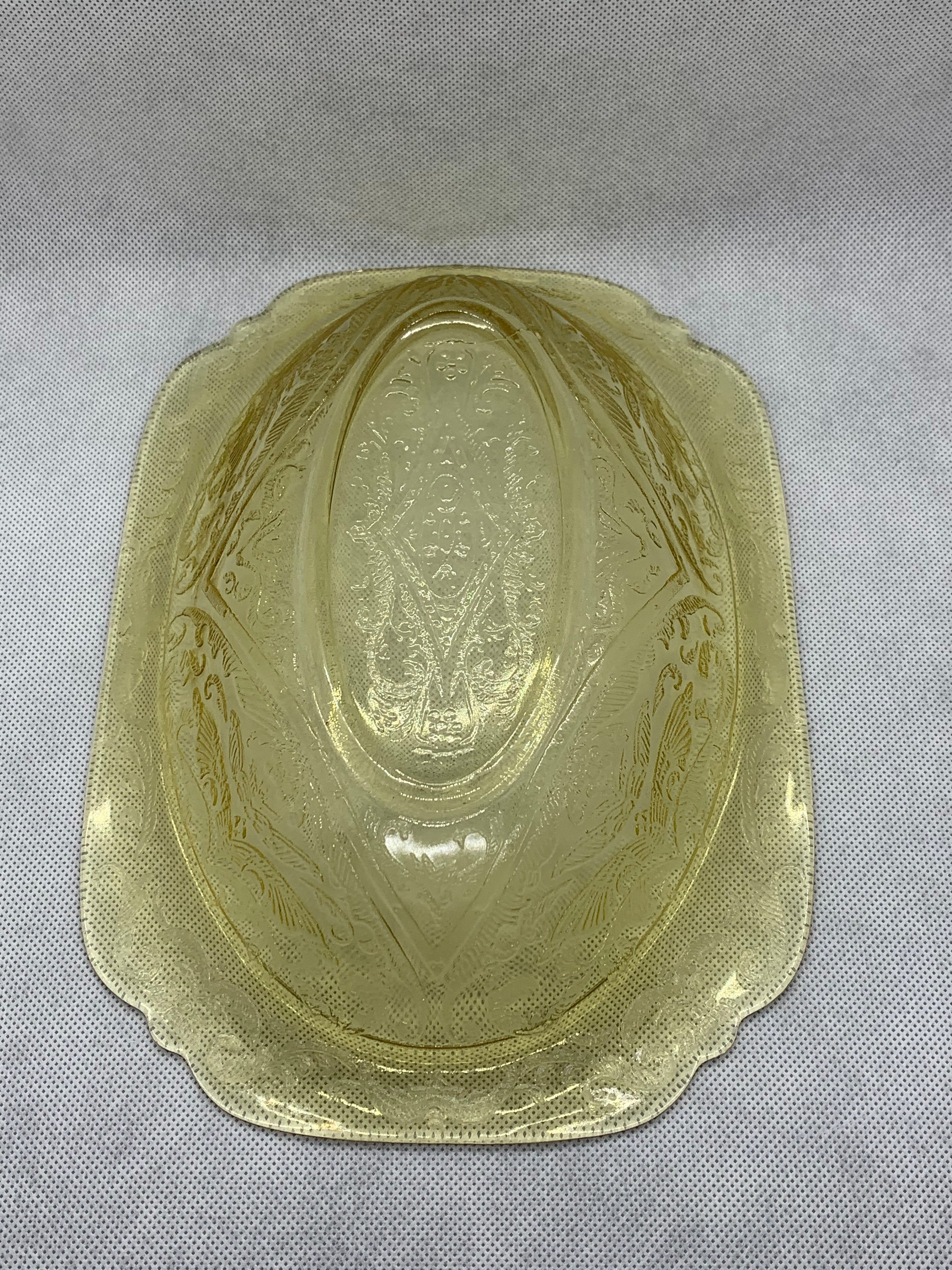 Madrid Pattern Depression Glass Amber Oval Bowls Square With | Etsy
