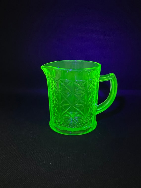 Vintage Hazel Atlas Creamer Colonial Block Green Depression - Etsy