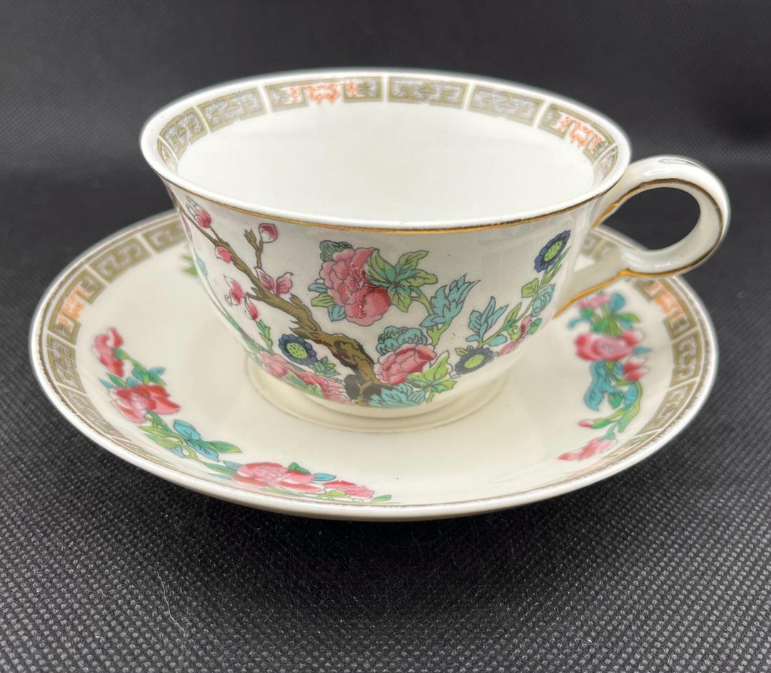 Vintage “indian Tree” Porcelain Tea Cup and Saucer - Etsy