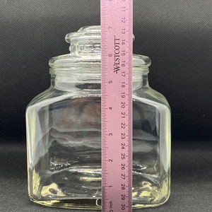 Vintage Clear Glass Jar Canister Apothecary Rectangle Shaped With Lid ...