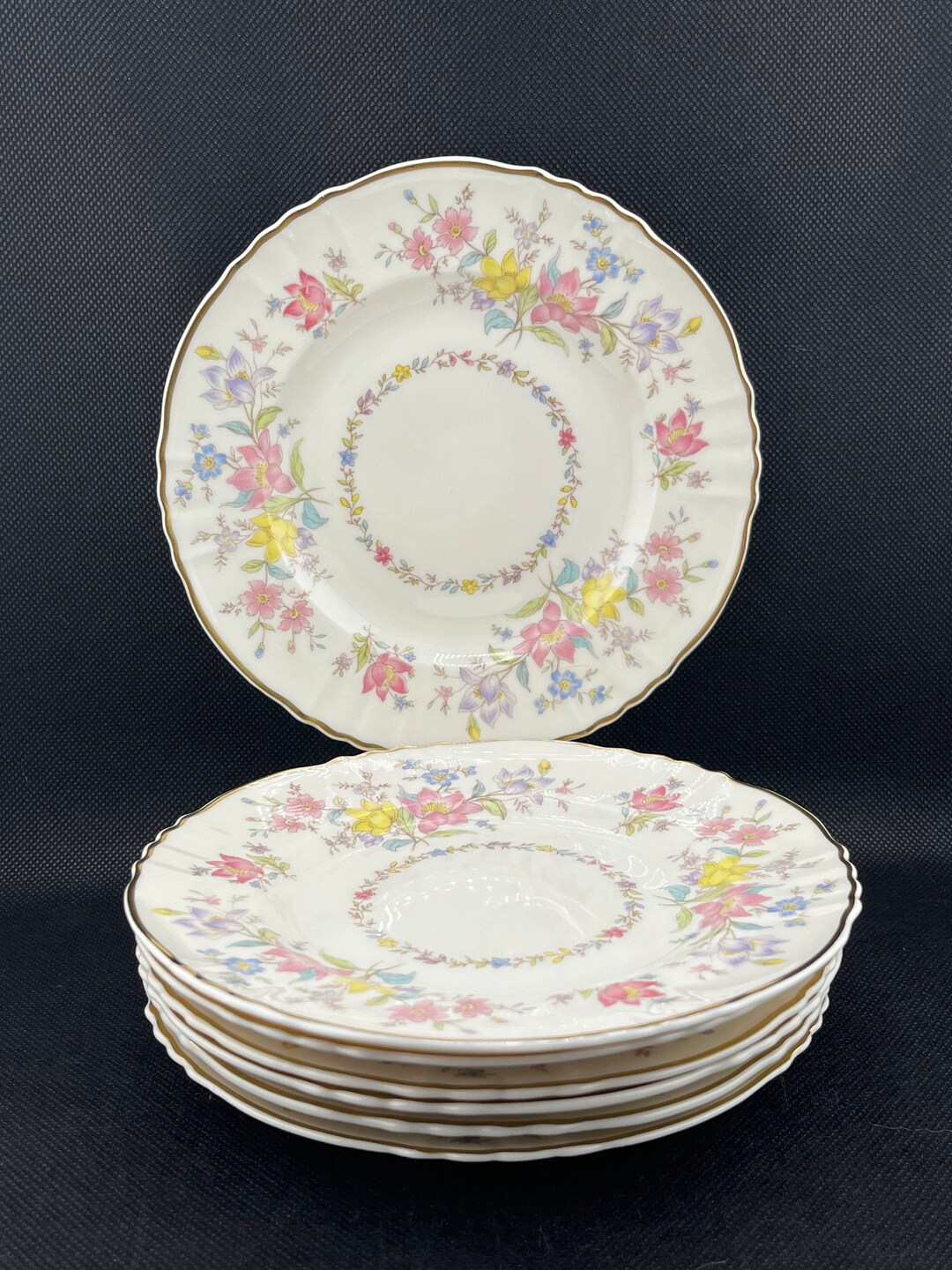 Federal Shape Syracuse China Briarcliff Pattern Bread Plates Set of 7 ...