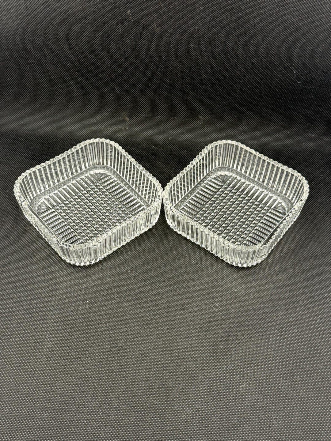 Vintage Square Glass Dishes Set of 2 - Etsy