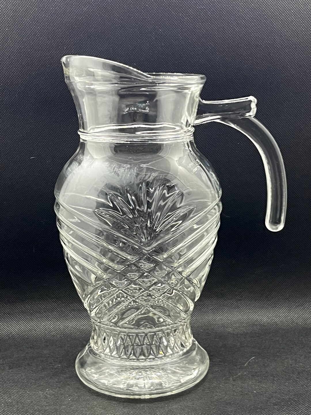 Vintage Pressed Glass Pitcher With a Pineapple Design - Etsy