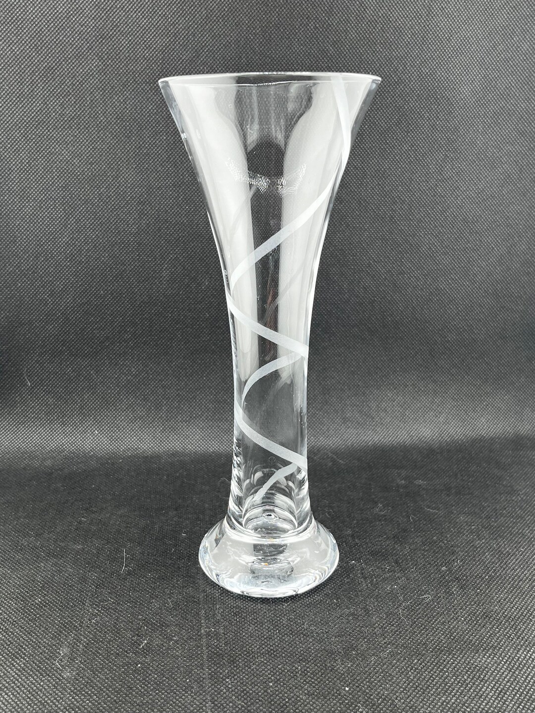 Vintage Glass Vase With an Etched Swirl - Etsy