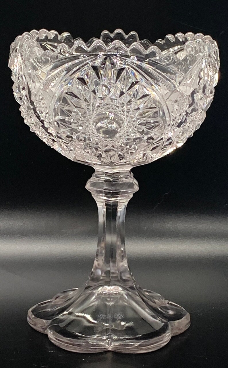 Vintage Glass Compote Pressed Glass Pedestal Fruit or Candy | Etsy