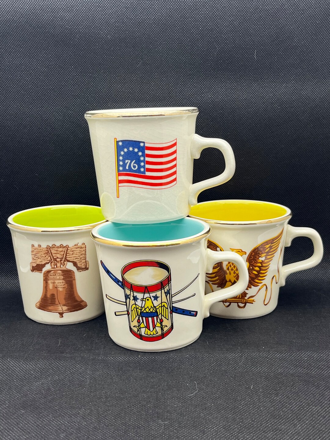 Vintage Bicentennial Mugs USA Taylor International Set of 4 - Etsy