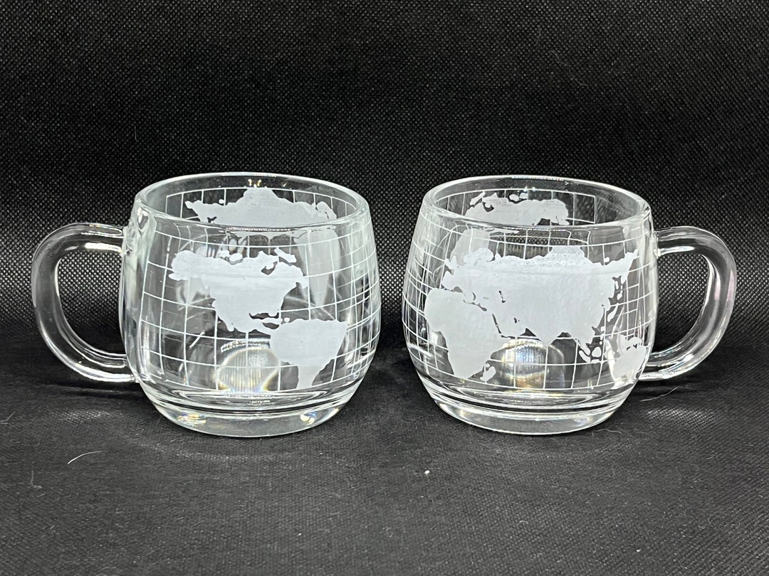 Vintage Nescafé World Globe Coffee Mugs - Set of 2 - Etsy