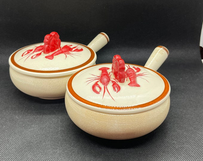 Vintage Lobster Crocks With Lids - Set of 2 - Etsy