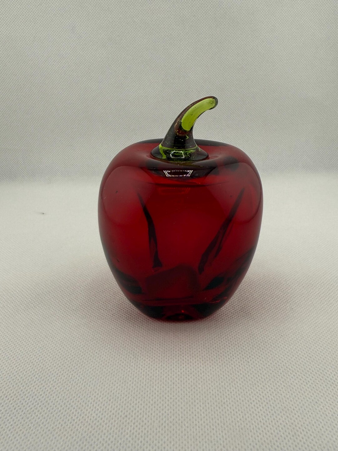 Vintage Ruby Red Glass Apple Paper Weight - Etsy