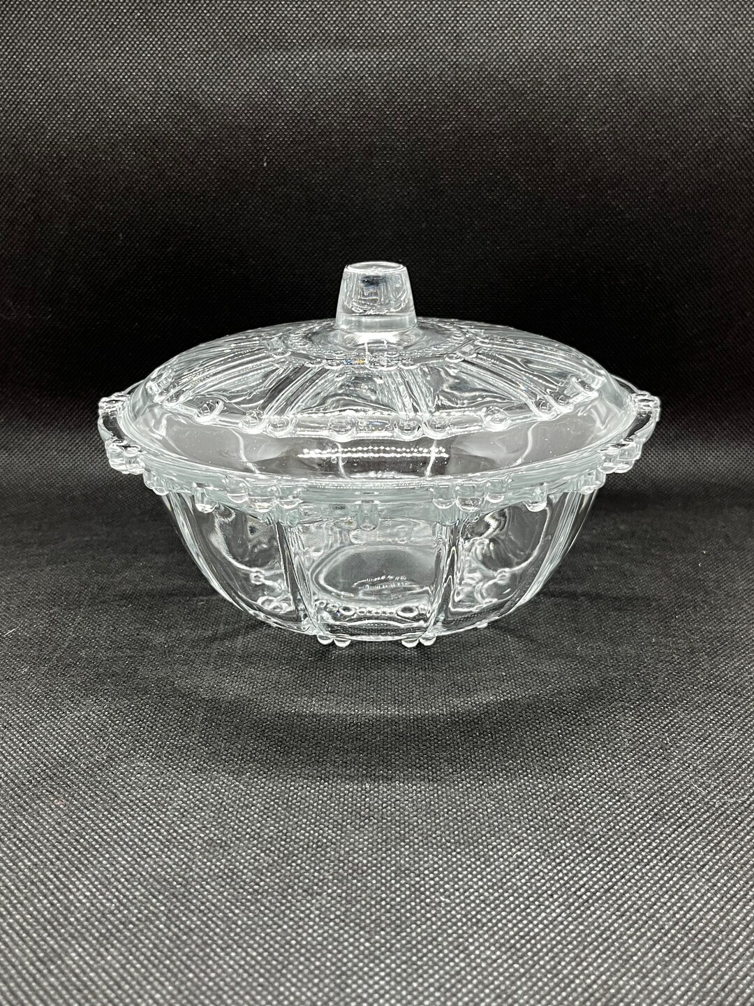 Vintage Clear Glass Lidded Candy Dish - Etsy