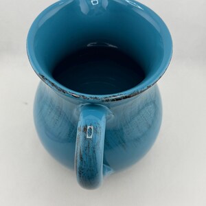 Turquoise Blue Art Pottery Water Pitcher Made in Italy - Etsy