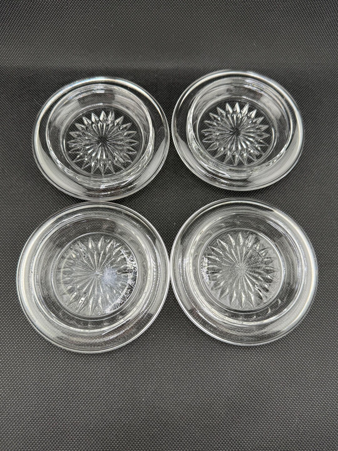 Vintage Glass Coasters Set of 4 - Etsy