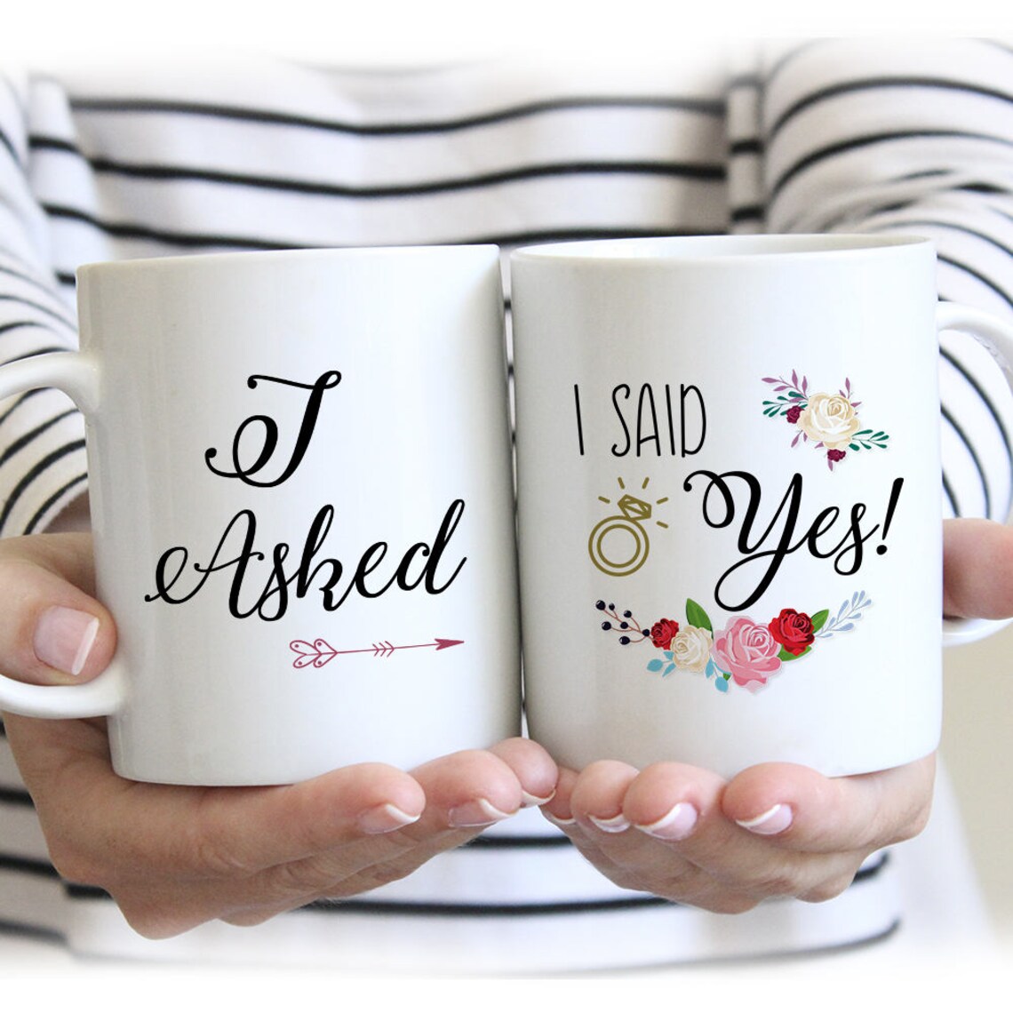 Engagement Mug Set Newly Engaged Mugs Engagement Gifts | Etsy