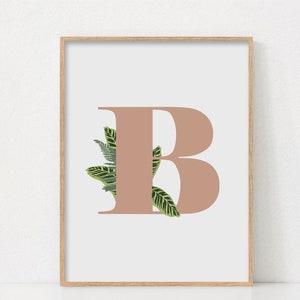 Alphabet Initial Art Print, Custom Alphabet Print, Botanical Letters ...