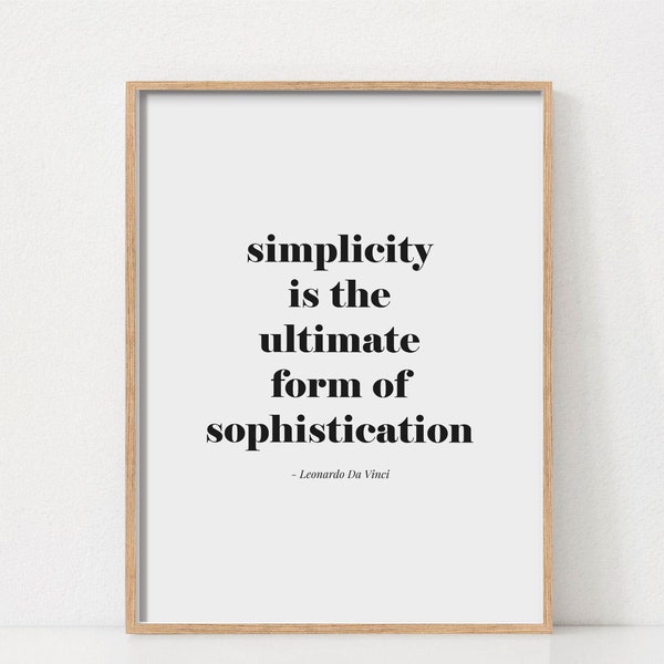 Simplicity Quote - Etsy
