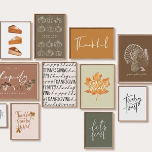 Thanksgiving Gallery Wall Art Print Set, 11 Prints, Printable Wall Art ...