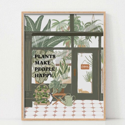 Boho House Plants Wall Art Printable Wall Art Plant Poster - Etsy